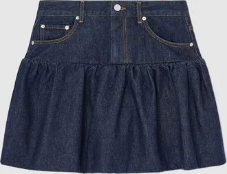Ganni Jupe Denim Bubble Rinse