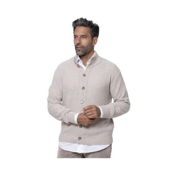 Altea Beiger Cardigan mit Kn&ouml;pfen - - Knitwear - Herren - Braun - M