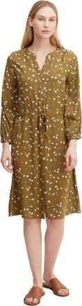 Tom Tailor Damen Blusenkleid mit Print 1030891, 29156 - Olive Small Floral Design, 40