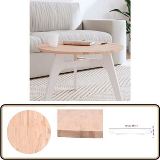 vidaXL Tischplatte Ø60x1,5 cm Rund Massivholz Buche - Vidaxl