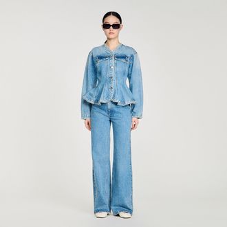 Sandro Jeansjacke mit Perlen