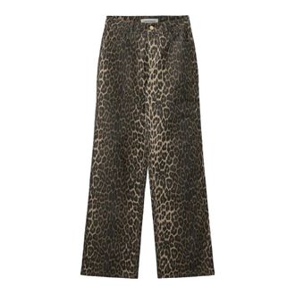 Sofie Schnoor Leopardenmuster Denim Hose Snos606 - - Trousers - Damen - Braun - L