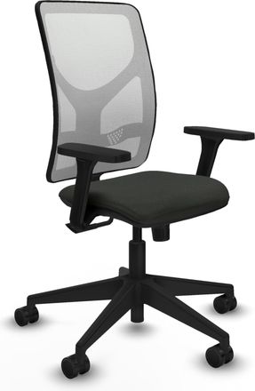 Piqueras y Crespo Stuhl aus schwarzem Netzstoff, mit 3D-Armlehnen, h&ouml;henverstellbare Lendenwirbelst&uuml;tze. Ausgestattet mit 3 Positionen und Schneideschaum. Mit Rollen vo