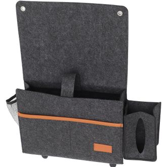 Happyyami Filztasche für Bett Nachttisch Hängend Multifunktionaler Bedside Organizer mit Verstärkter Naht Großes Fassungsvermögen für Handy Bücher Brille Wasser