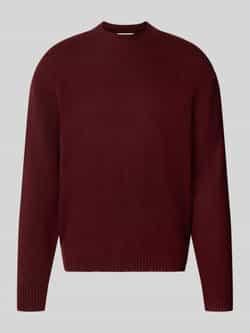Review Relaxed Fit Strickpullover aus Material-Mix mit Baumwoll-Anteil