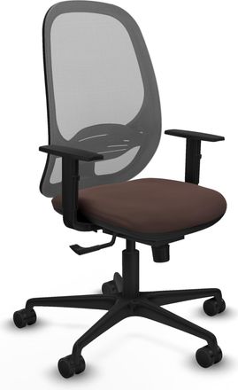 Piqueras y Crespo Cylinanco B&uuml;rostuhl mit 1D-Armlehnen, h&ouml;henverstellbare Lendenwirbelst&uuml;tze, ausgestattet mit 3 Positionen und Schneideschaum, Grau/Dunkelbraun