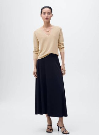 Mango Lurex-Pullover mit V-Ausschnitt gold - Damen - 1XL - MANGO