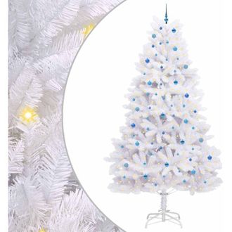 vidaXL K&uuml;nstlicher klappbarer Weihnachtsbaum Wei&szlig; 300 cm PVC und Stahl vidaXL