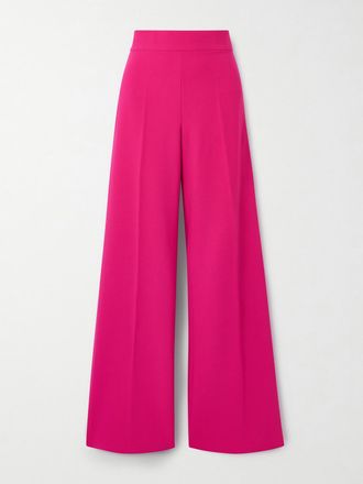Carolina Herrera Pantalon Large En Laine Mélangée Diane - Rose