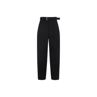 Bottega Veneta High-Waisted G&uuml;rtelhose aus Wolle - - Trousers - Damen - Schwarzk - M