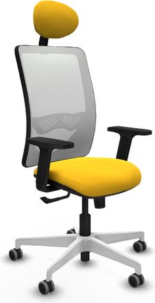 Piqueras y Crespo Gepolsterter Stuhl Zulema mit 2D-Armlehnen, h&ouml;henverstellbarer Lendenwirbelst&uuml;tze und festem Kopfteil, ausgestattet mit Sincro 3 Positionen und Schnei