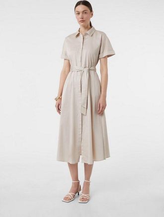 Comma Midikleid Kleid Midikleid aus Popeline mit Hemdkragen und Bindeg&uuml;rtel