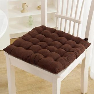 Generic 2Er-Pack Soft Floor Comfort Stuhlkissen Mit B&auml;ndern F&uuml;r Restaurantk&uuml;che, Braun, 16X16 Zoll