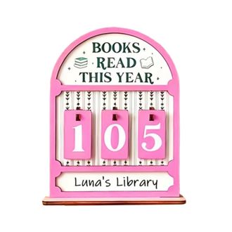 Generic Buchz&auml;hler f&uuml;r das Lesen,Tischdekoration Aus Holz - Schild zum Z&auml;hlen gelesener B&uuml;cher | F&uuml;r Arbeitsplatz Homeoffice B&uuml;cherregal Wohnzimmer