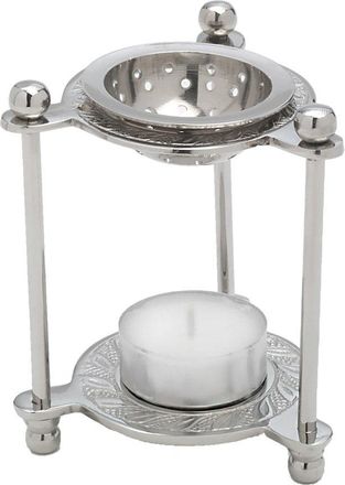 NKlaus Weihrauchst&auml;nder mit Teelicht Messing Handarbeit R&auml;ucherset Geschenk 2980 (Silber)