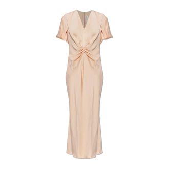 Victoria Beckham Satin Kleid mit Drapierung - - Dresses - Damen - Rosa - 2XS