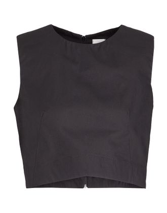8 by YOOX ORGANIC COTTON SLEEVELESS CROP TOP