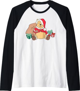 Disney Winnie the Pooh Santa Claus Christmas Gifts Holiday Raglan