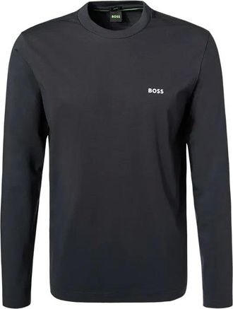 HUGO BOSS Herren Longsleeve blau Baumwolle