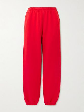 Éterne Pantalon De Survêtement Fuselé En Jersey De Coton Et De Modal Mélangés À Broderie - Rouge