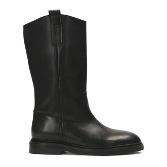 Kazar Slip-on-Lederstiefel mit flachem Absatz.Dieses Produkt f&auml;llt gro&szlig; aus. - - Shoes - Damen - Schwarzk - 39 EU