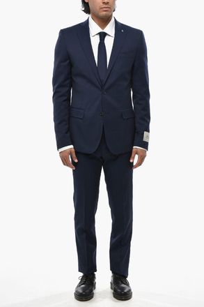 Corneliani CC COLLECTION Zweiknopf-Anzug aus reiner Schurwolle mit Pattentaschen und klassischem Revers Corneliani