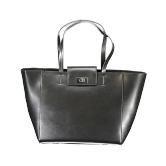 Calvin Klein Femme, Sacs, Noir, Taille: ONE Size Sac &agrave; Main en Polyester Noir avec Poign&eacute;es