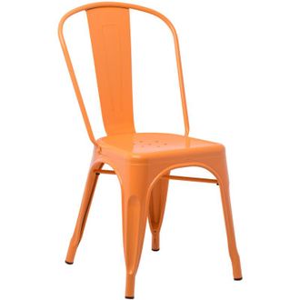 Sklum 4er-Pack stapelbare Esszimmerst&uuml;hle Lix Orange Safran