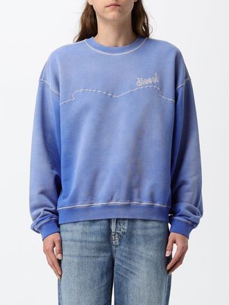 Diesel Baumwoll-Sweatshirt mit Rundhalsausschnitt, kontrastierendem Logo und Paspelierung