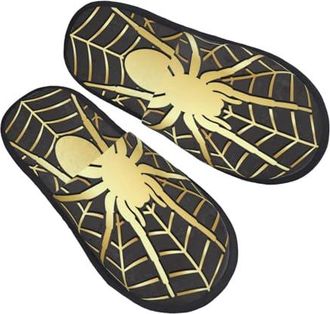 Generic Peluche Pantoufles Impression daraign&eacute;e dor&eacute;e sur la toile Confortable Chaussons Homme Respirant L&eacute;g&egrave;re Chausson Maison Int&eacute;rieur Femme M