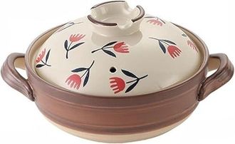Generic Pot de riz japonais en pierre avec couvercle, cocotte en c&eacute;ramique en terre, ustensiles de cuisine sains, soupe chaude(C,1.5l)
