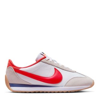 Nike Waffle Debut Sneaker f&uuml;r Damen, Wildleder, Keilabsatz (Wei&szlig;/Blau/Rot)