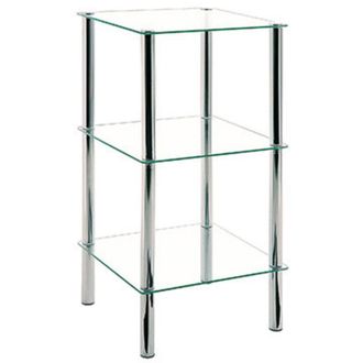 M&S Collection M&s - Etag&egrave;re carr&eacute;e 3 niveaux 39x77 cm en verre et m&eacute;tal chrom&eacute; - yukon