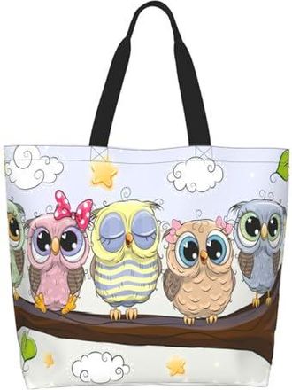 Generic Chouette Mignonne Sac A Main Femme L&eacute;ger Sacs De Courses Grand Sac Fourre-Tout Pour Universit&eacute; Voyage Gym