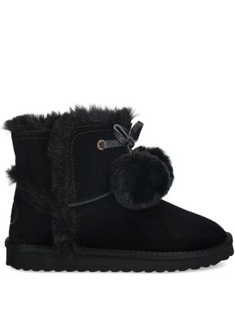 Liu Jo bottines &agrave; pompons en fourrure artificielle - Noir