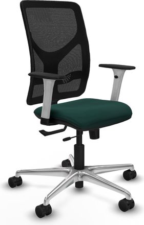 Piqueras y Crespo Stuhl aus PC-Kunststoff, mit Armlehnen in Wei&szlig; und Schwarz, h&ouml;henverstellbare Lendenwirbelst&uuml;tze, ausgestattet mit Syncro/Traslack und Schneideschaum,