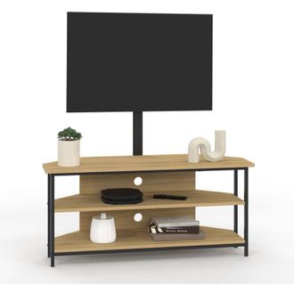 IDMarket TV-M&ouml;bel 100 cm TV-Eckm&ouml;bel DETROIT mit Regalen und verstellbarer TV-Halterung von 32 bis 70 Zoll Industriedesign
