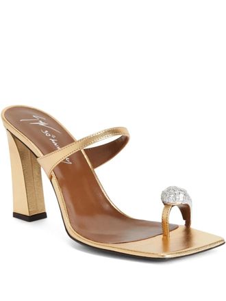 Giuseppe Zanotti Icon Ring Sandalen mit Strass 90mm - Gold