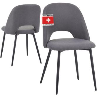 Albatros-Moebel Esszimmerst&uuml;hle mit Stoff-Bezug 2er Set silvi, Grau Beige - Stilvolles Vintage Design, Stoff-Bezug, sgs gepr&uuml;fter Polsterstuhl - Moderner