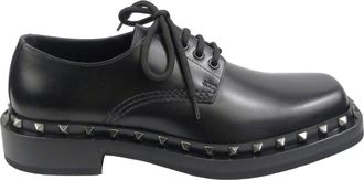 Valentino Garavani Sandaletten mit Absatz - Stringata bassa nera con borchie - Gr. 42,5 (EU) - in Schwarz - für Damen