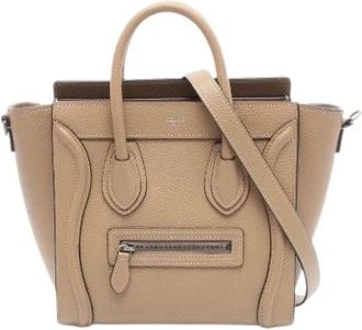 Celine Pre-owned Luggage Nano Shopper Leather 2way Bag - Femme - Pre-owned - Beige - Taille: ONE Size