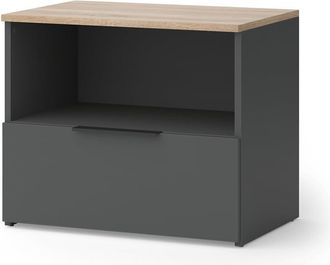 Vicco Kommode Wido, Anthrazit/Sonoma, 60 x 50 cm mit Klappe