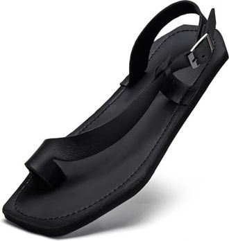 Generic Tongs tendance en cuir pour homme, Noir, 42 2/3 EU