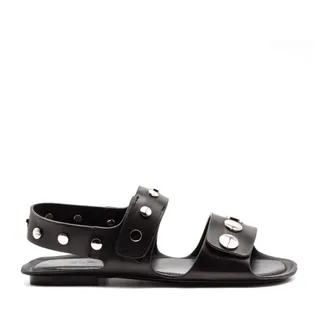 Elena Iachi Femme, Chaussures, Noir, Taille: 38 EU Sandales Plates