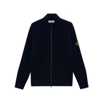 Stone Island Strickjacke mit Stehkragen und Rei&szlig;verschluss - - Knitwear - Herren - Blau - L