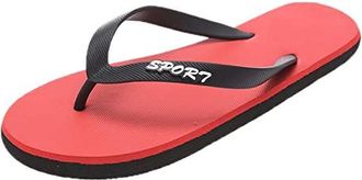 Generic Tongs tendance &agrave; bout plat pour homme - Tongs de plage tendance pour lint&eacute;rieur et lext&eacute;rieur, Rouge, 42 1/3 EU