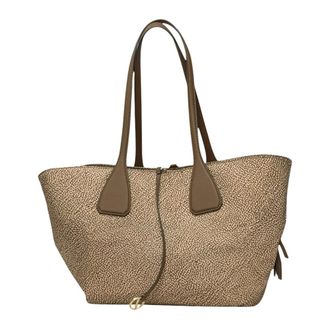 Borbonese Femme, Sacs, Beige, Taille: ONE Size Borsa Shopping Medium