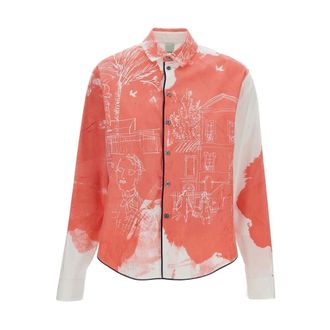 Rohka Rohka, Femme, Blouses et Chemises, Rose, Taille: 40 FR Chemise en coton imprim&eacute; &agrave; manches longues