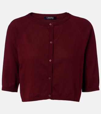 Max Mara Cardigan court en coton, soie et cachemire