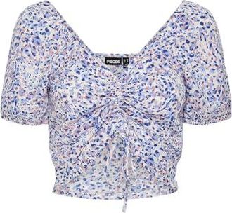 Pieces Pckiciana SS Top BC Chemisier &agrave; Manches Courtes, Hydrangea/AOP:, S Femme